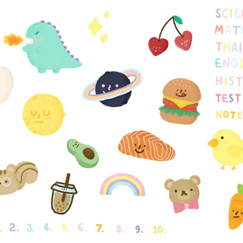 แจกฟรี Doodle Sticker for Goodnotes - On da desk