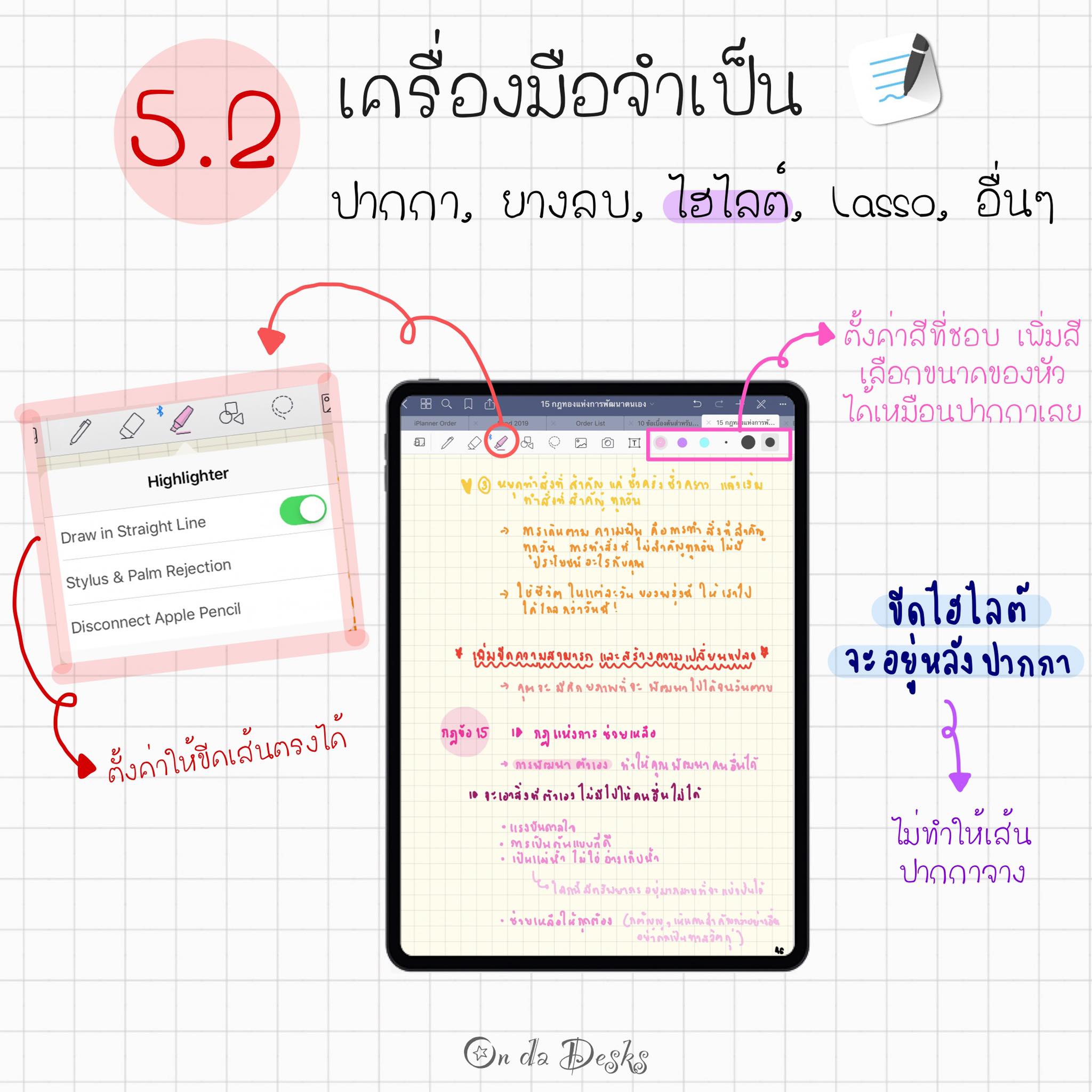 10 ข้อที่ต้องรู้ สำหรับมือใหม่หัดใช้ Goodnotes 5 - On da desk